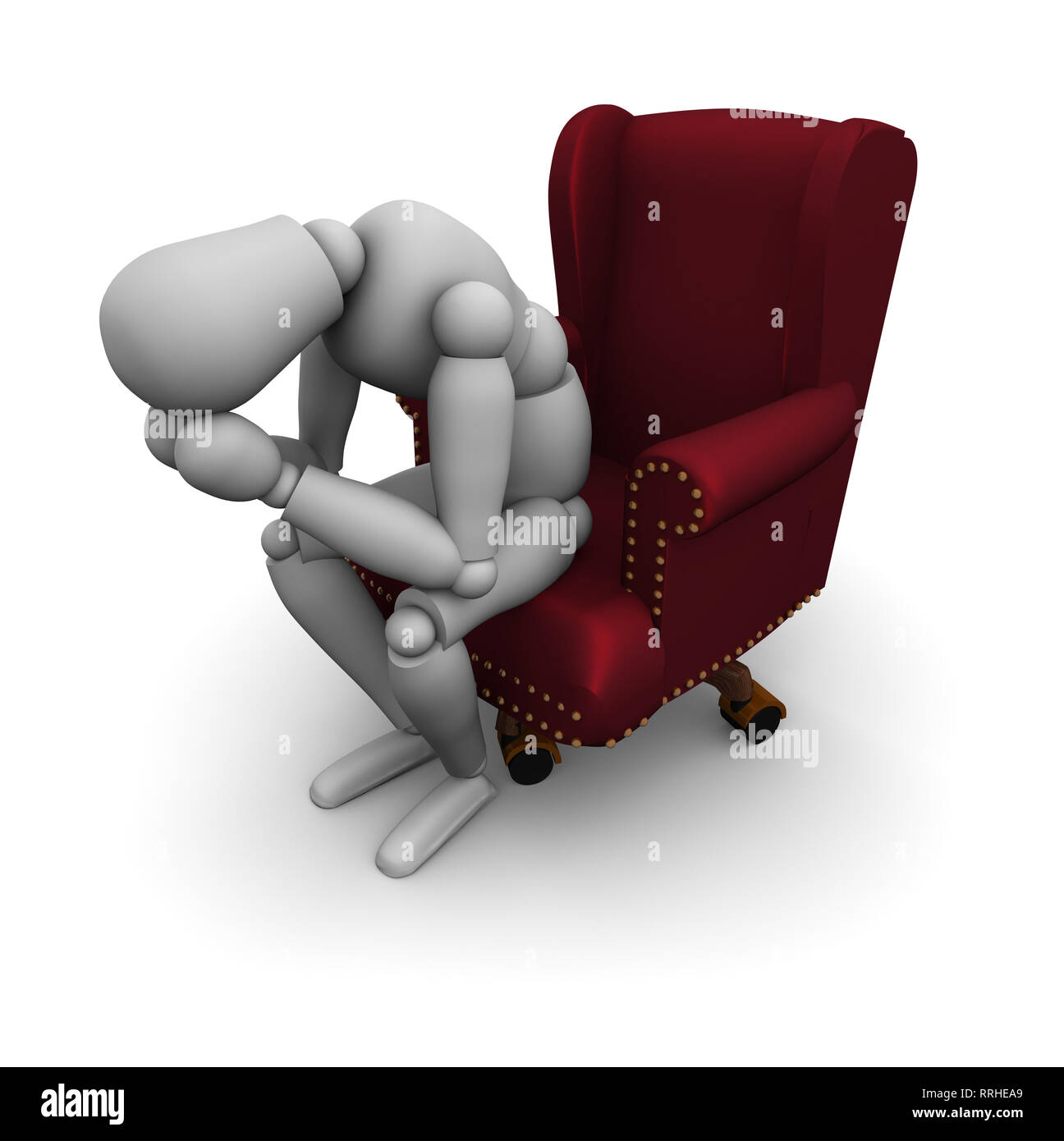 Super high resolution 3D render of depressed Mannequin Sitting on ...