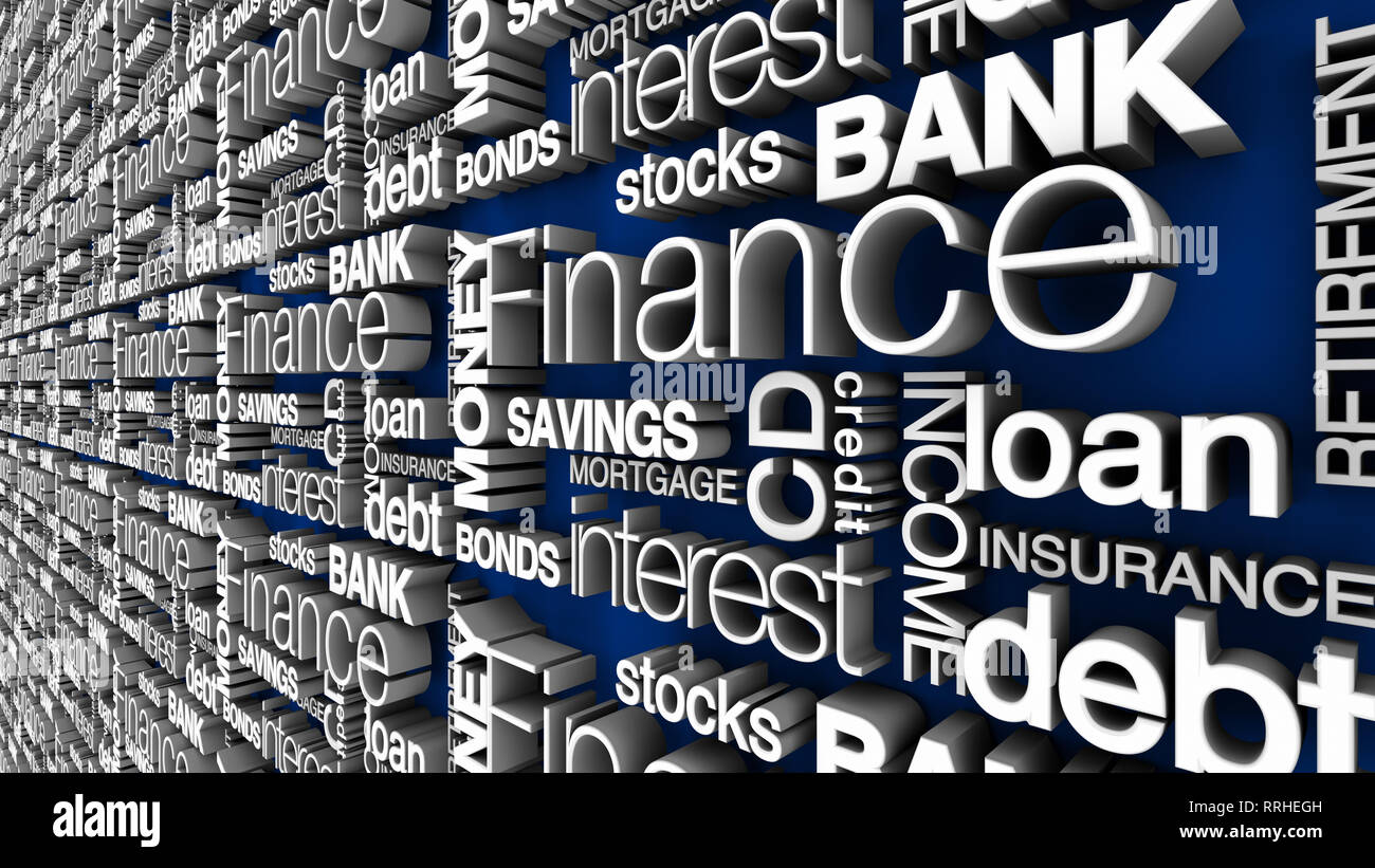 This high resolution financial words and terms verison was rendered ...