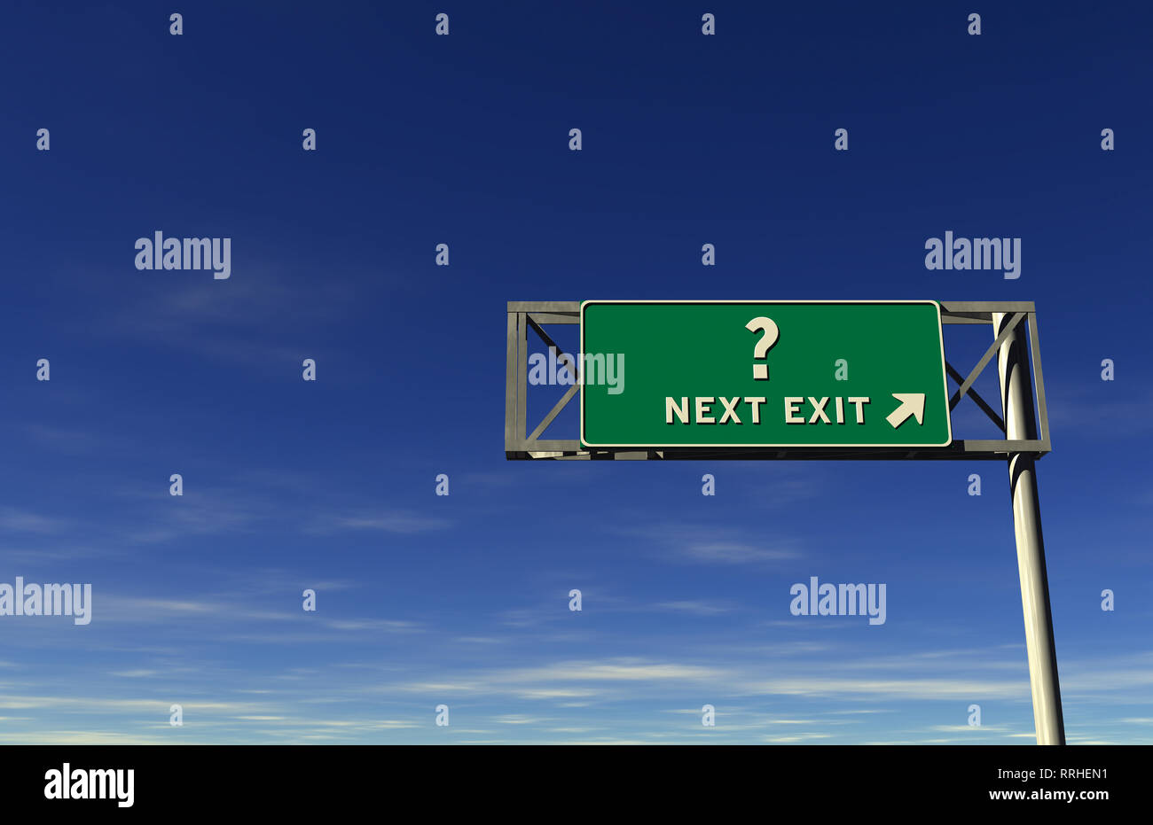 Super high resolution 3D render of freeway sign, next exit Stock Photo ...