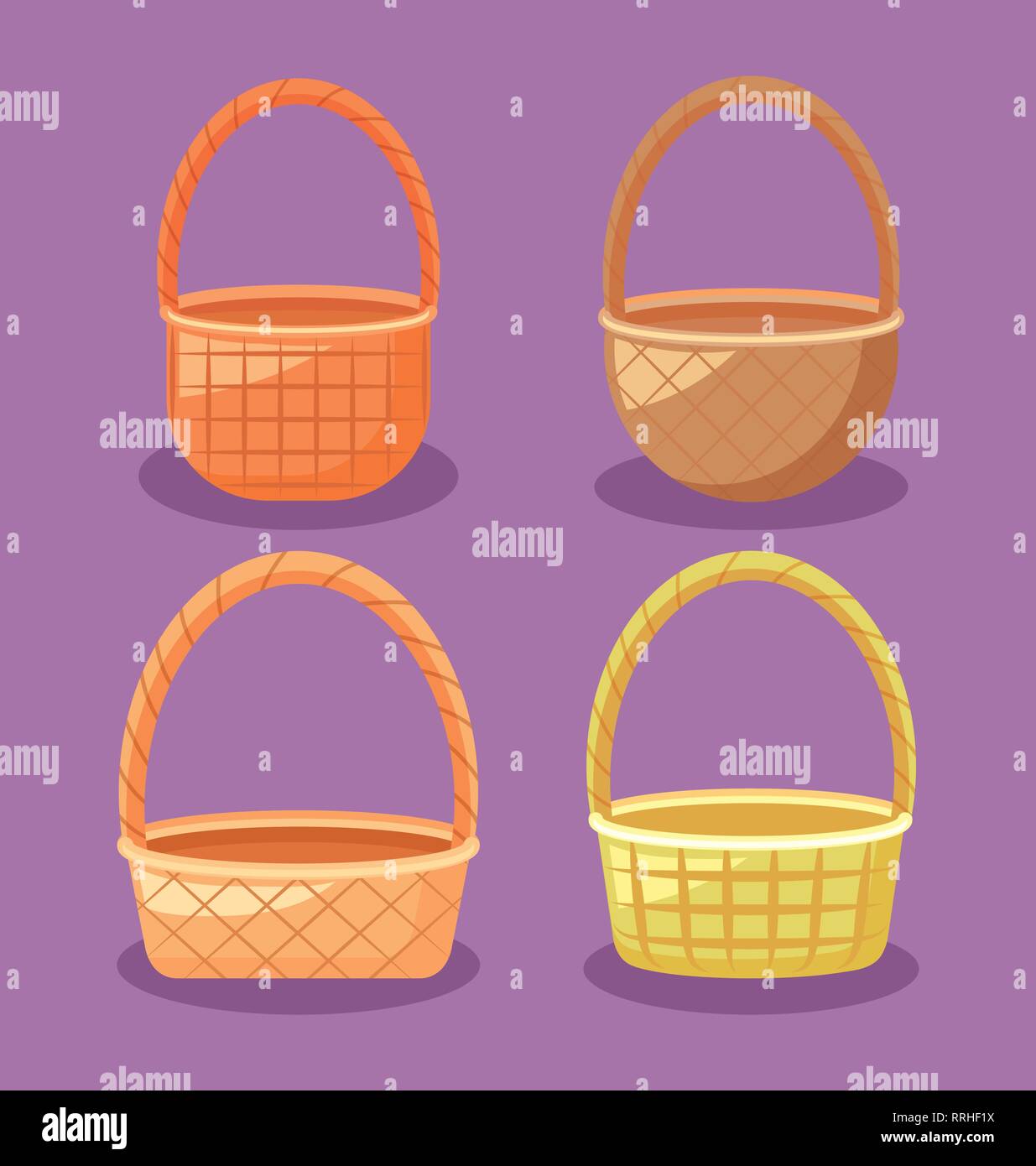 set of wicker baskets vector illustration design Stock Vector Image ...