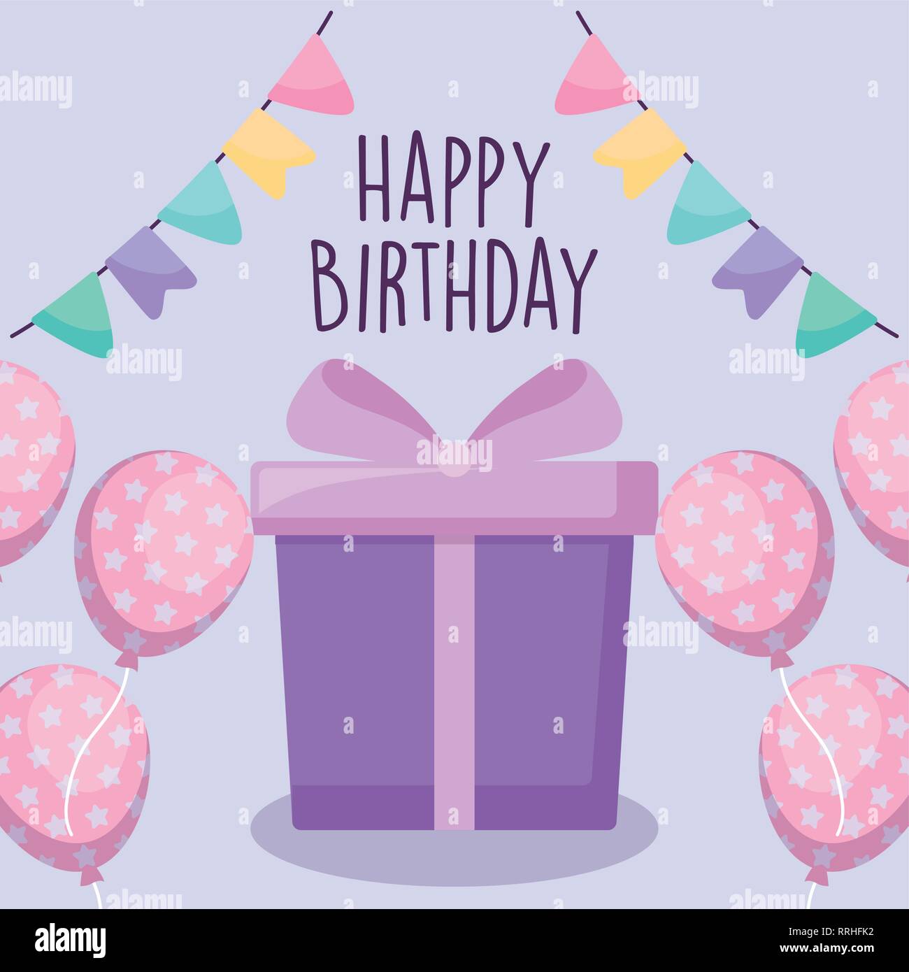 happy birthday card with gift box vector illustration design Stock ...
