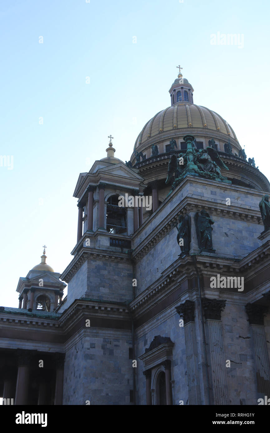 The architecture of St. Isaac's Cathedral. Saint-Petersburg Stock Photo ...