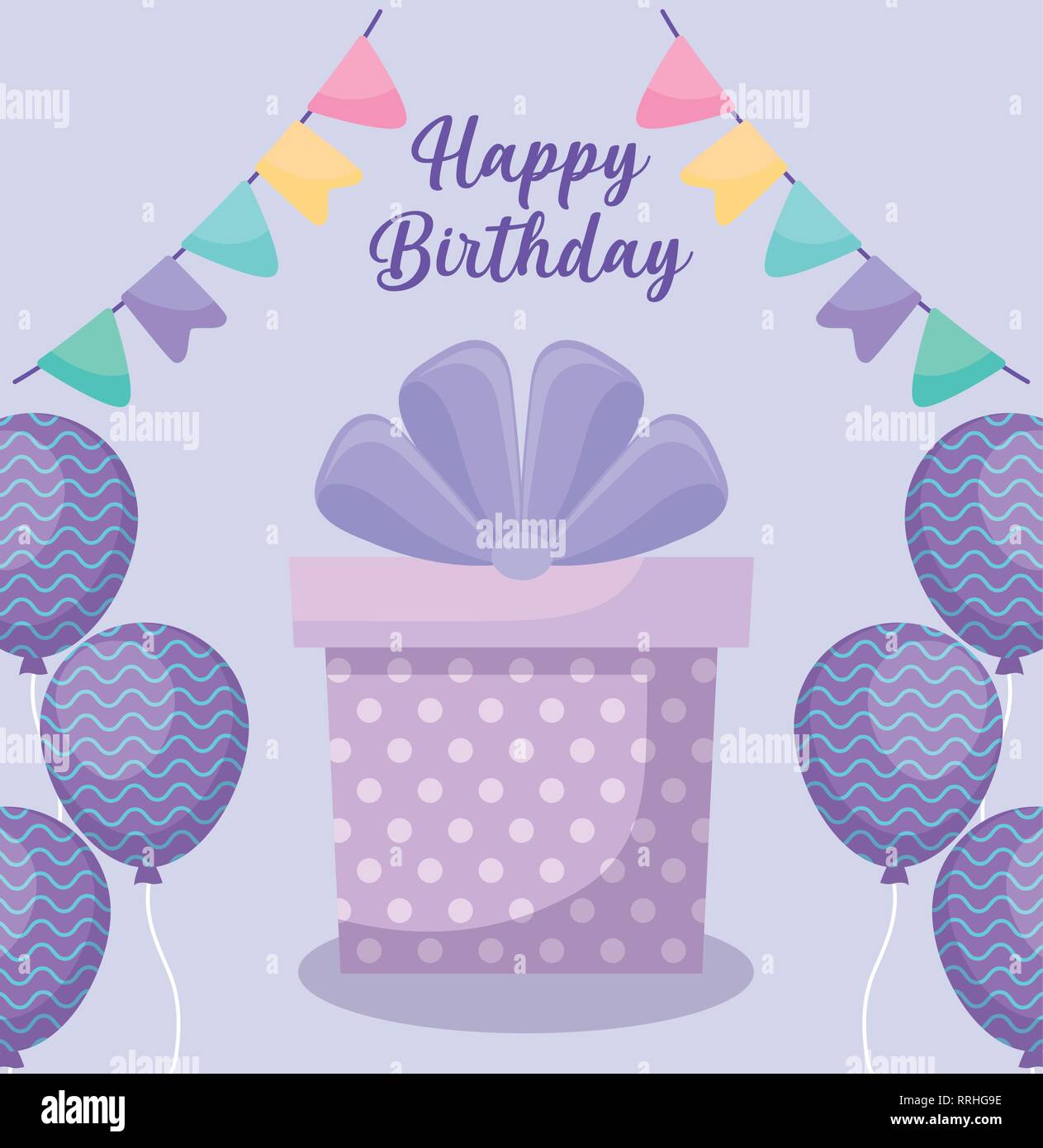 happy birthday card with gift box vector illustration design Stock ...