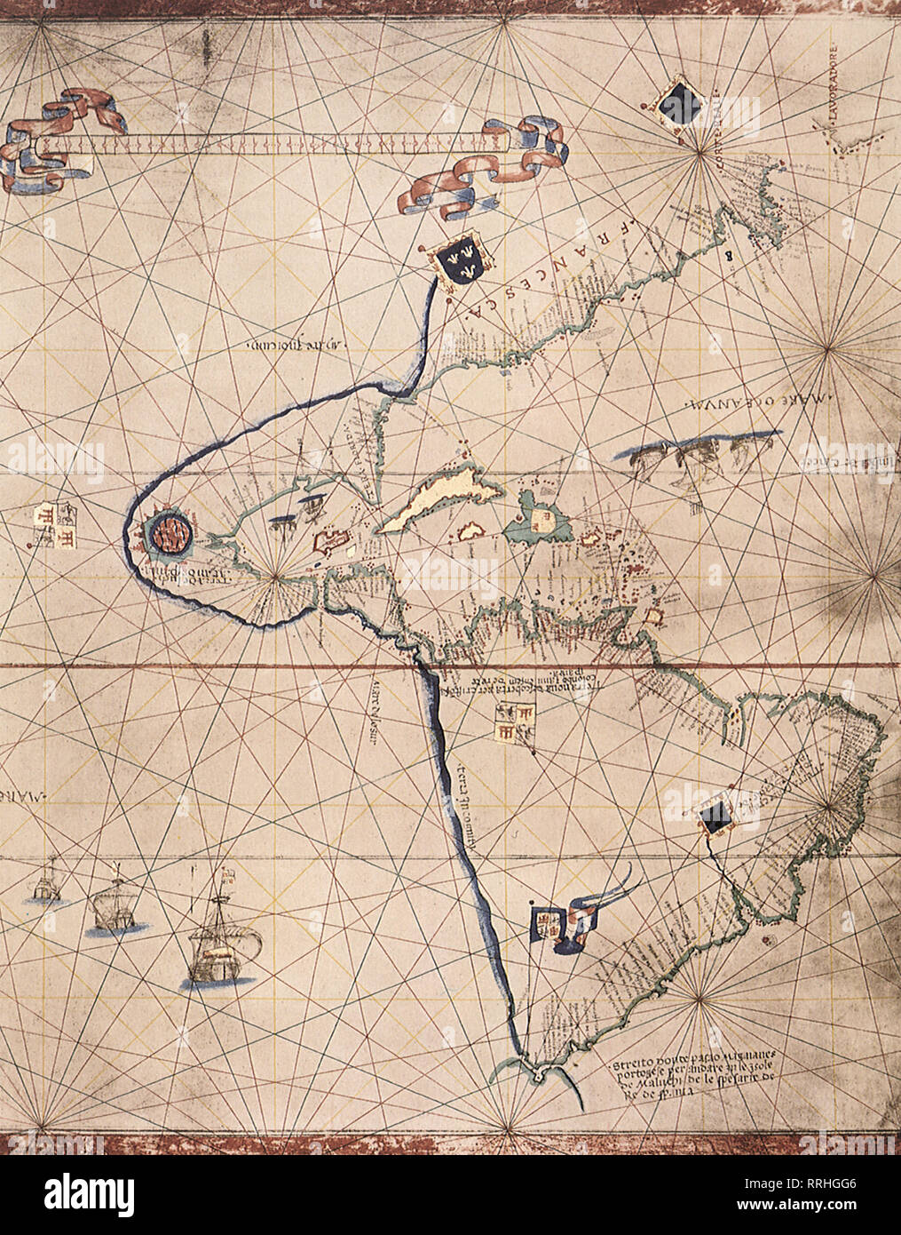 Partial Map of the World 1527 Stock Photo - Alamy