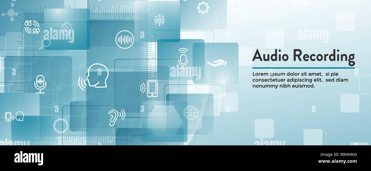 Audio Recording / Voice Command Icon with Sound Wave Images Stock ...