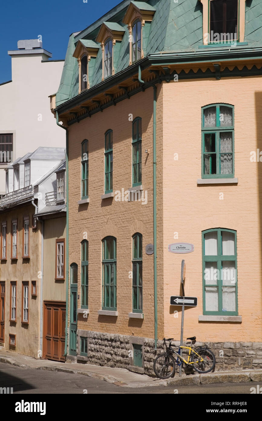 Old residential buildings on rue Couillard in the Upper Town area of ...