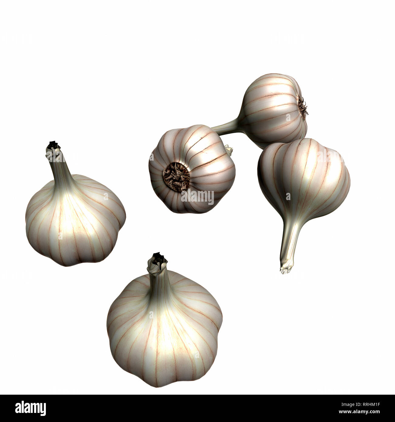 3d render garlic Stock Photo - Alamy