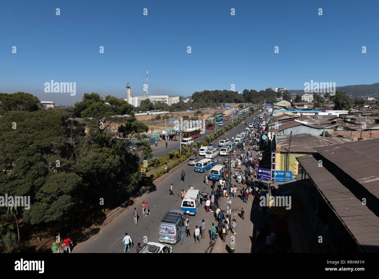 Addis Ababa Piazza city centre Ethiopia Stock Photo - Alamy