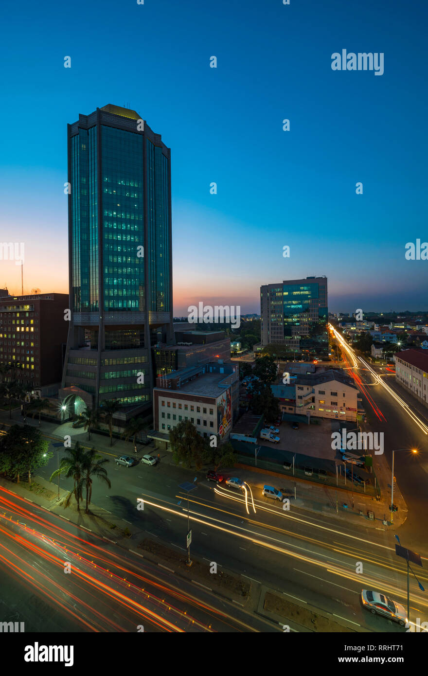 Evening lights in Zimbabwe's capital city Harare Stock Photo - Alamy