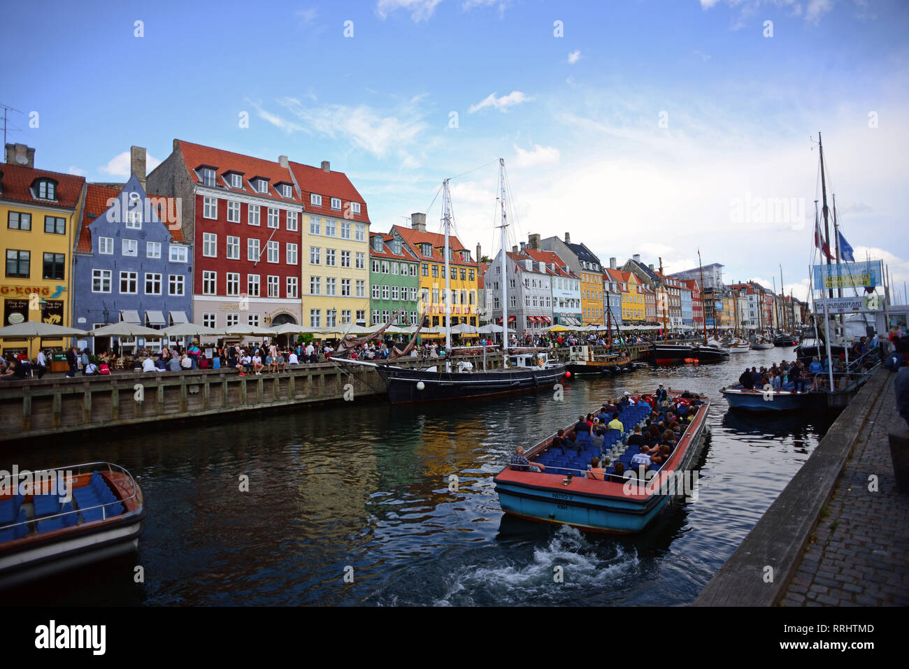 Touristic ferry in Nyhavn (literally: New Harbour), 17th-century ...
