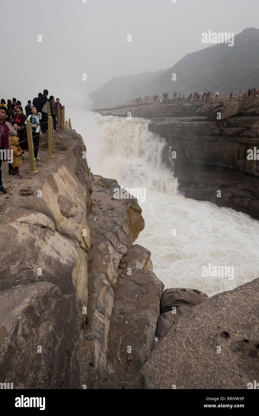 Hukou Waterfall on the Yellow River in Shaanxi Province, China, Asia ...