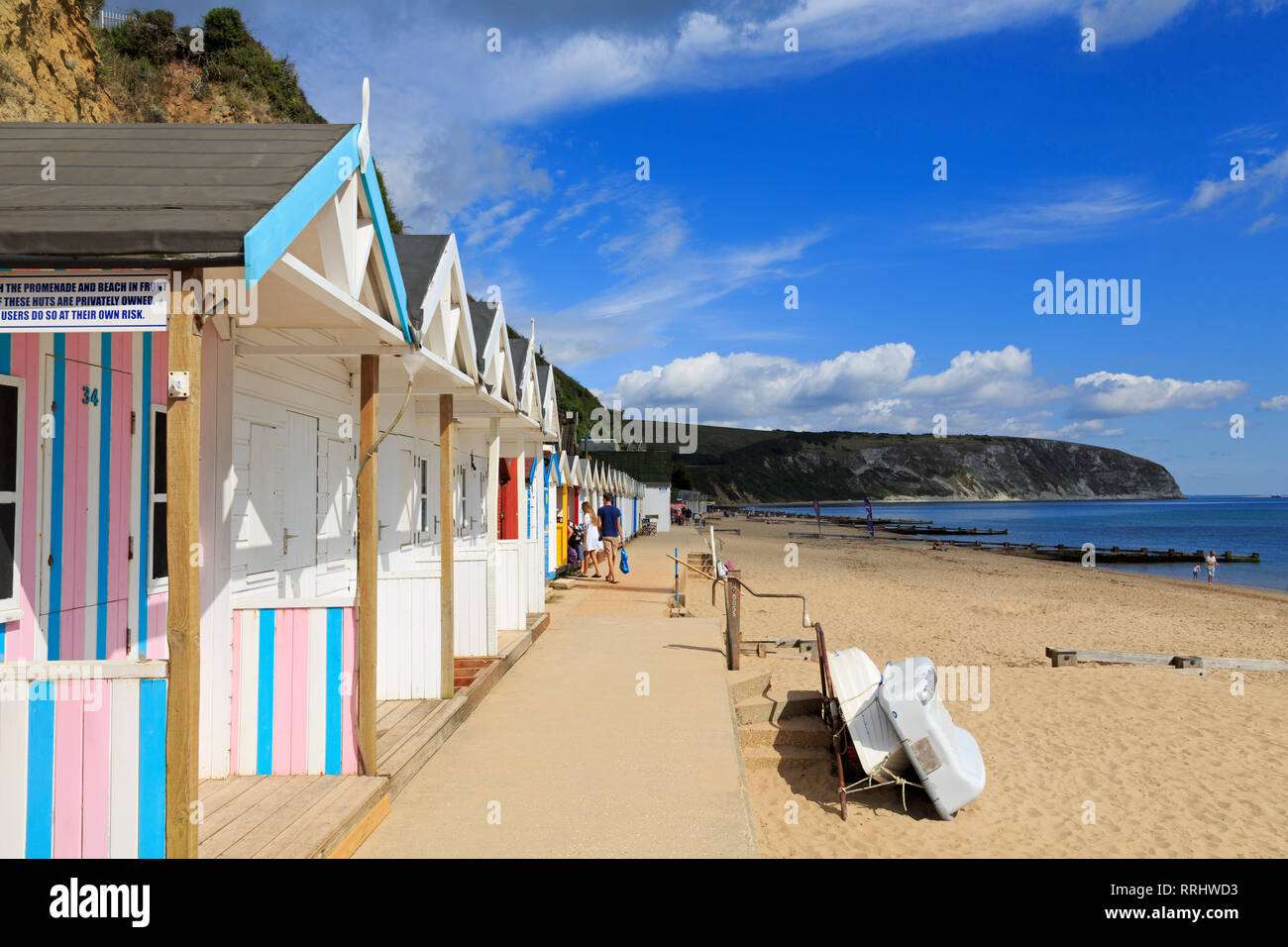Beach huts, Swanage Town, Isle of Purbeck, Dorset, England, United ...