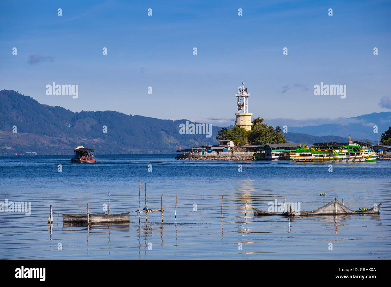 Lighthouse, Parapat, Lake Toba, Samosir Island, Sumatra, Indonesia ...