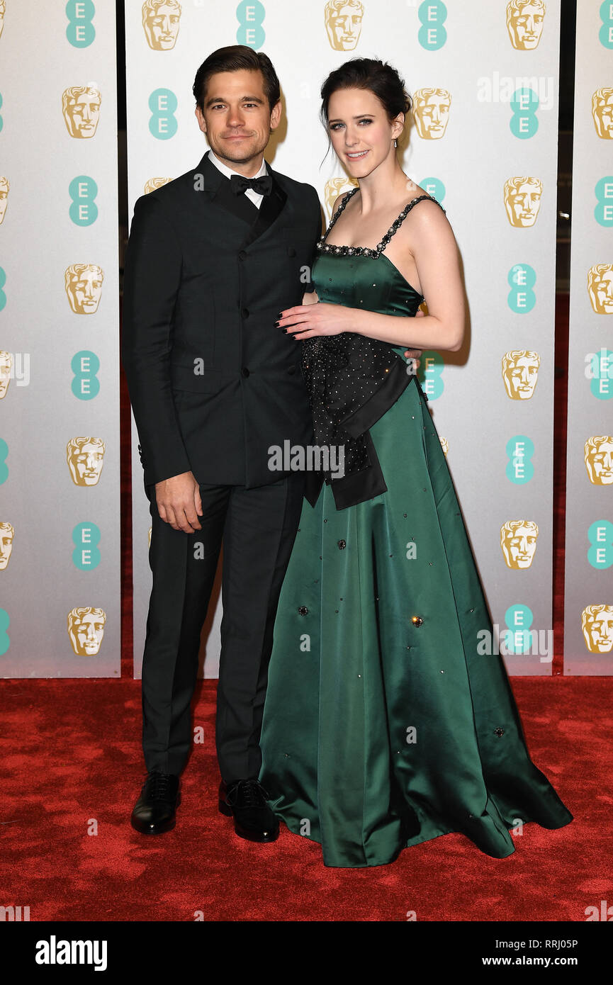 Jason Ralph and Rachel Brosnahan attend the EE British Academy Film ...
