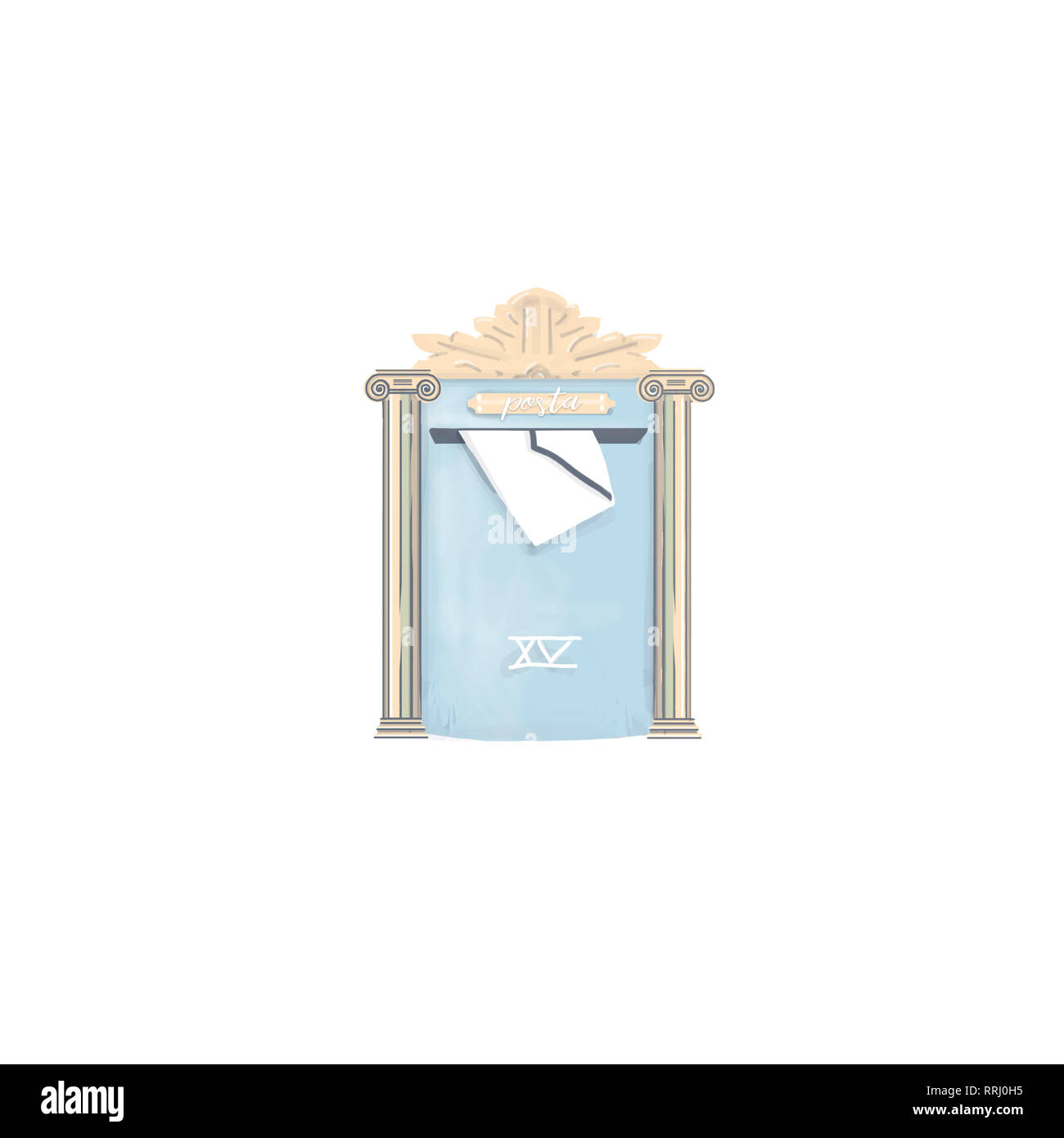 Mailbox posta letter drawing digital element illustration for letters ...