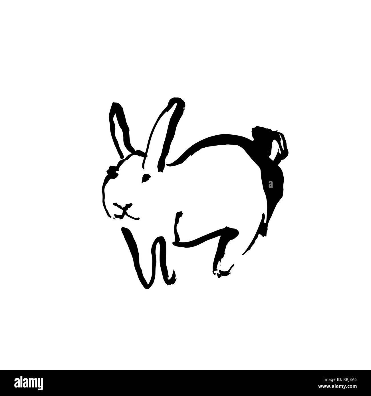 Simple rabbit illustration Stock Vector Images - Alamy