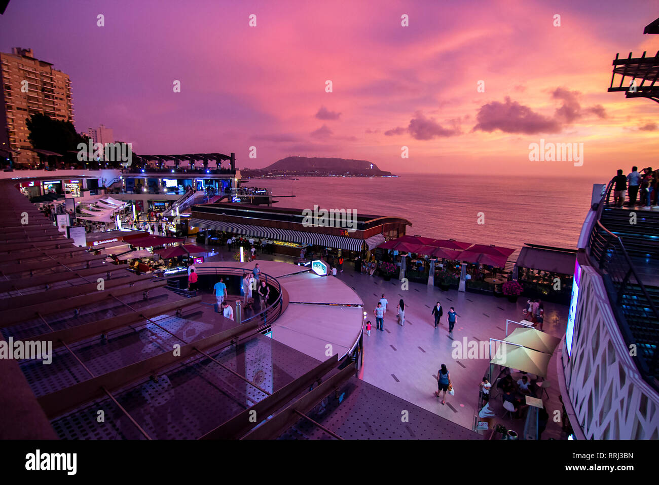 Lima, Peru - February 22 2019: View of Larcomar shopping mall in ...