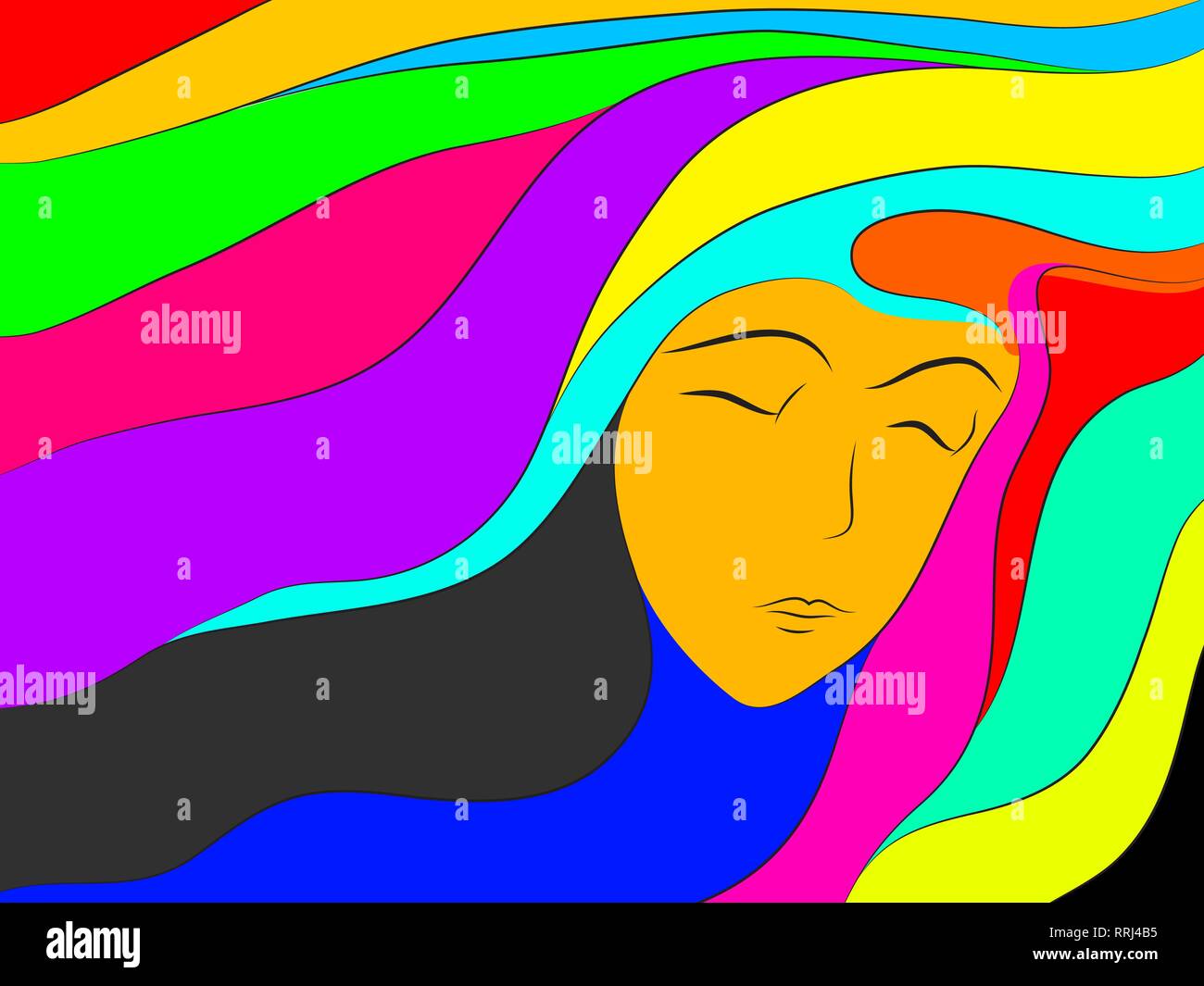 Spiritual woman dream Stock Vector Images - Alamy