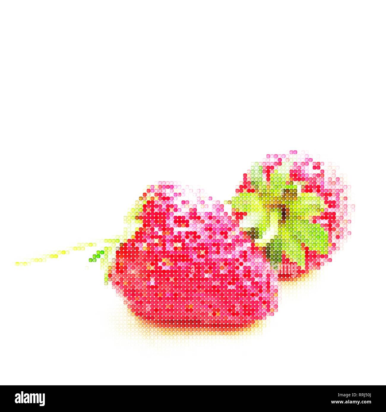 Strawberry pixel and dot art of vector illustration Stock Vector Image ...