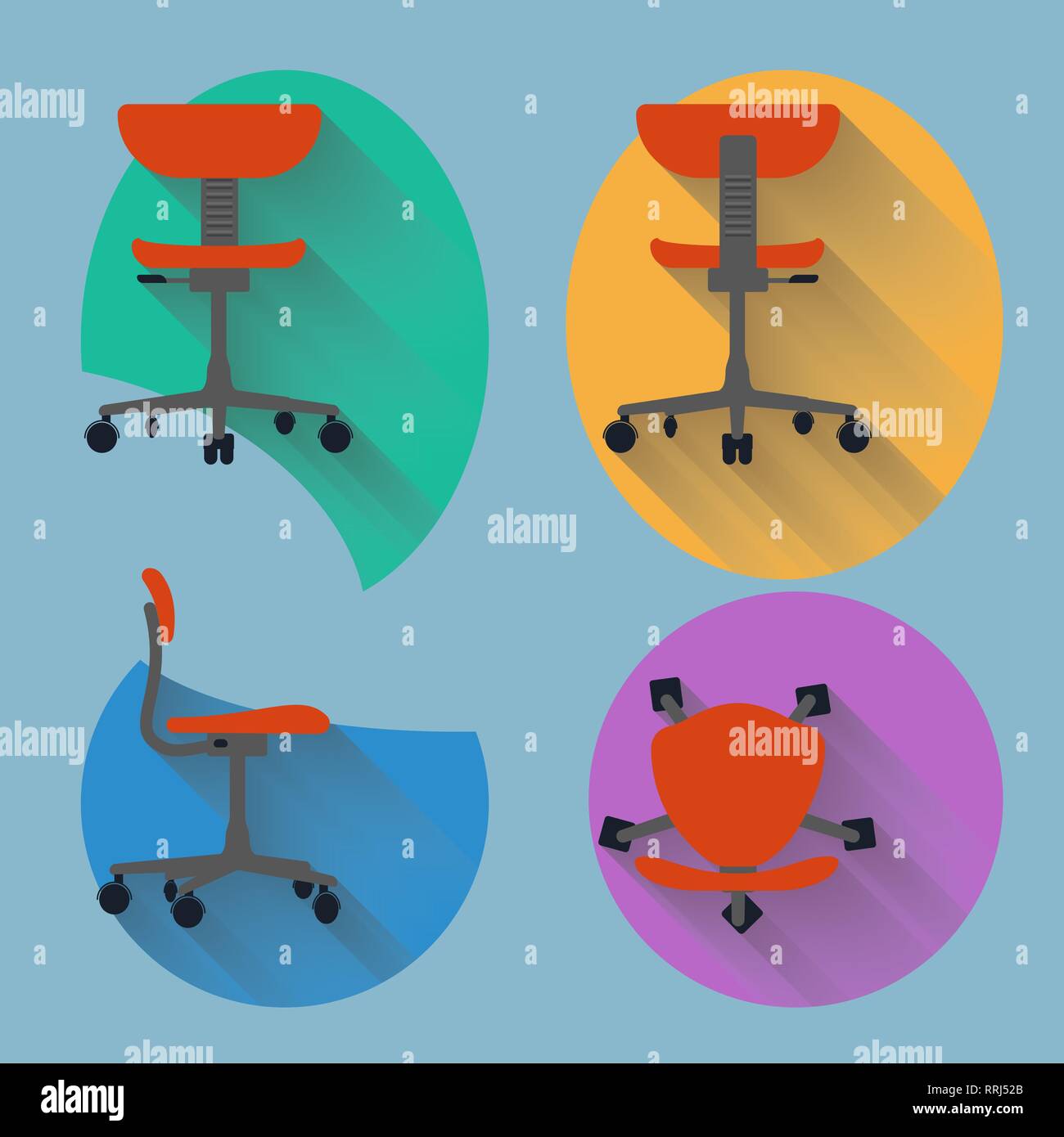 Four direction chair with flat design Stock Vector Image & Art - Alamy