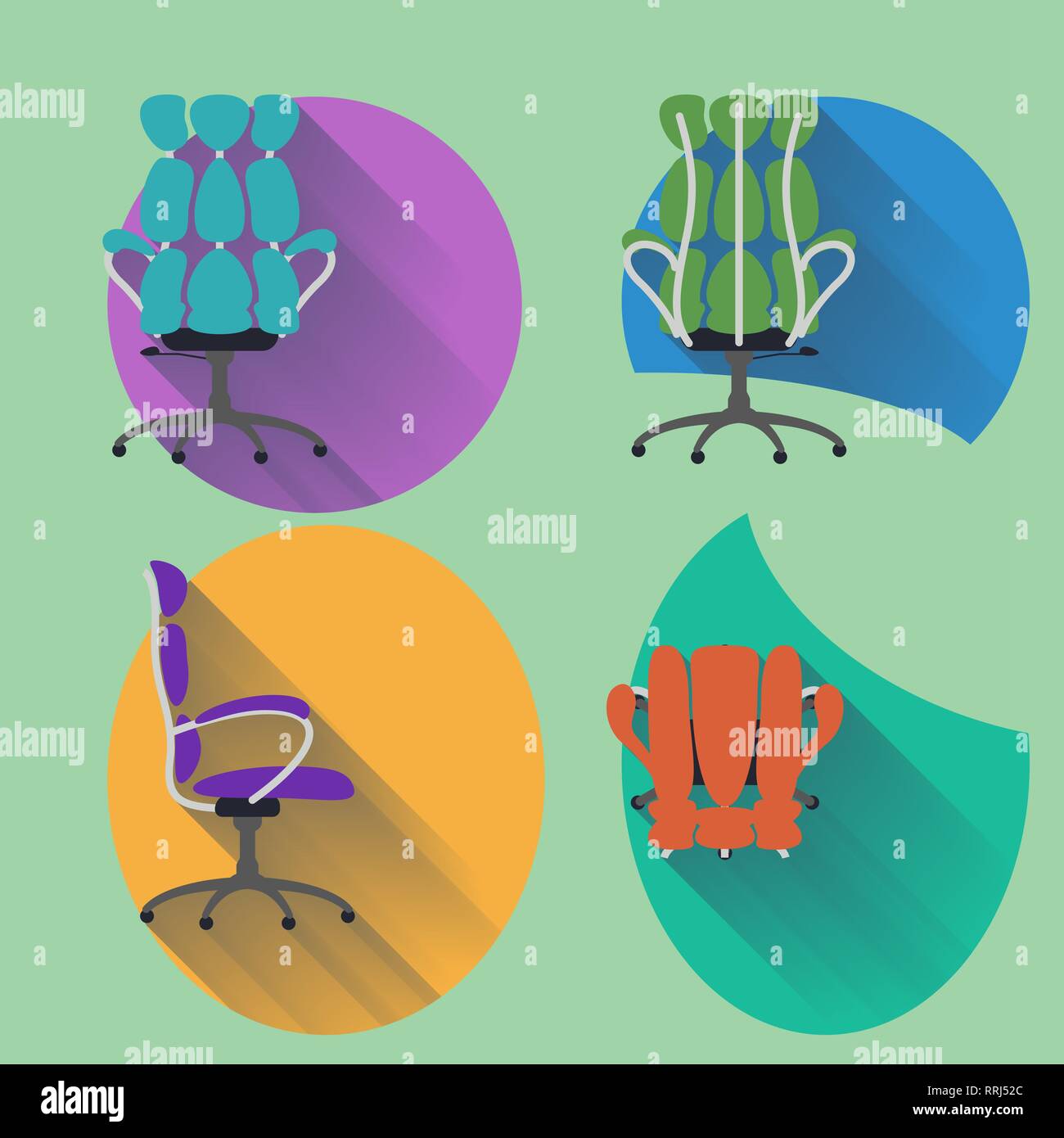 Four direction chair with flat design Stock Vector Image & Art - Alamy