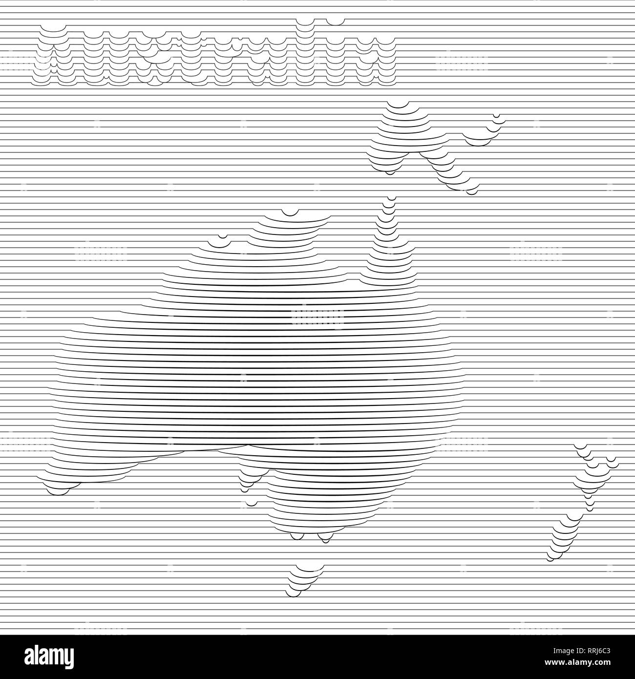 Abstract line of Australia map on vector graphic art Stock Vector Image ...
