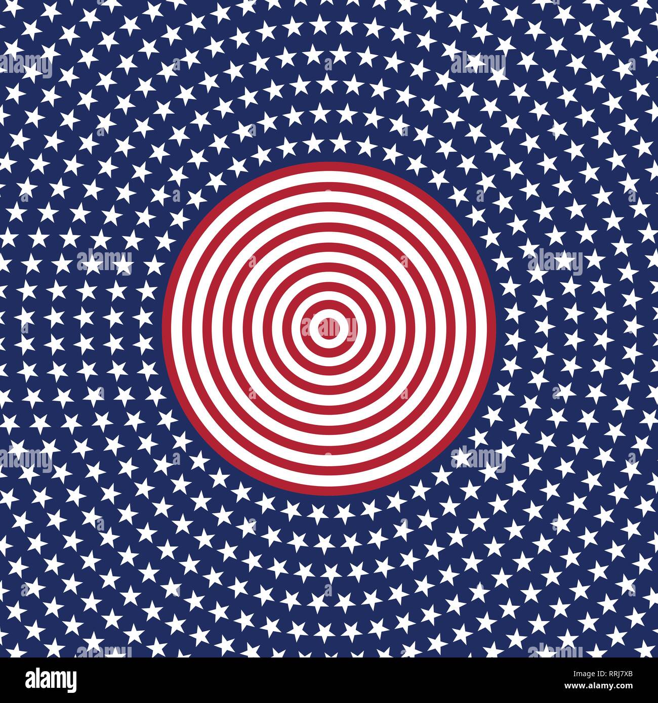 USA star vector pattern round frame. American patriotic circle border ...