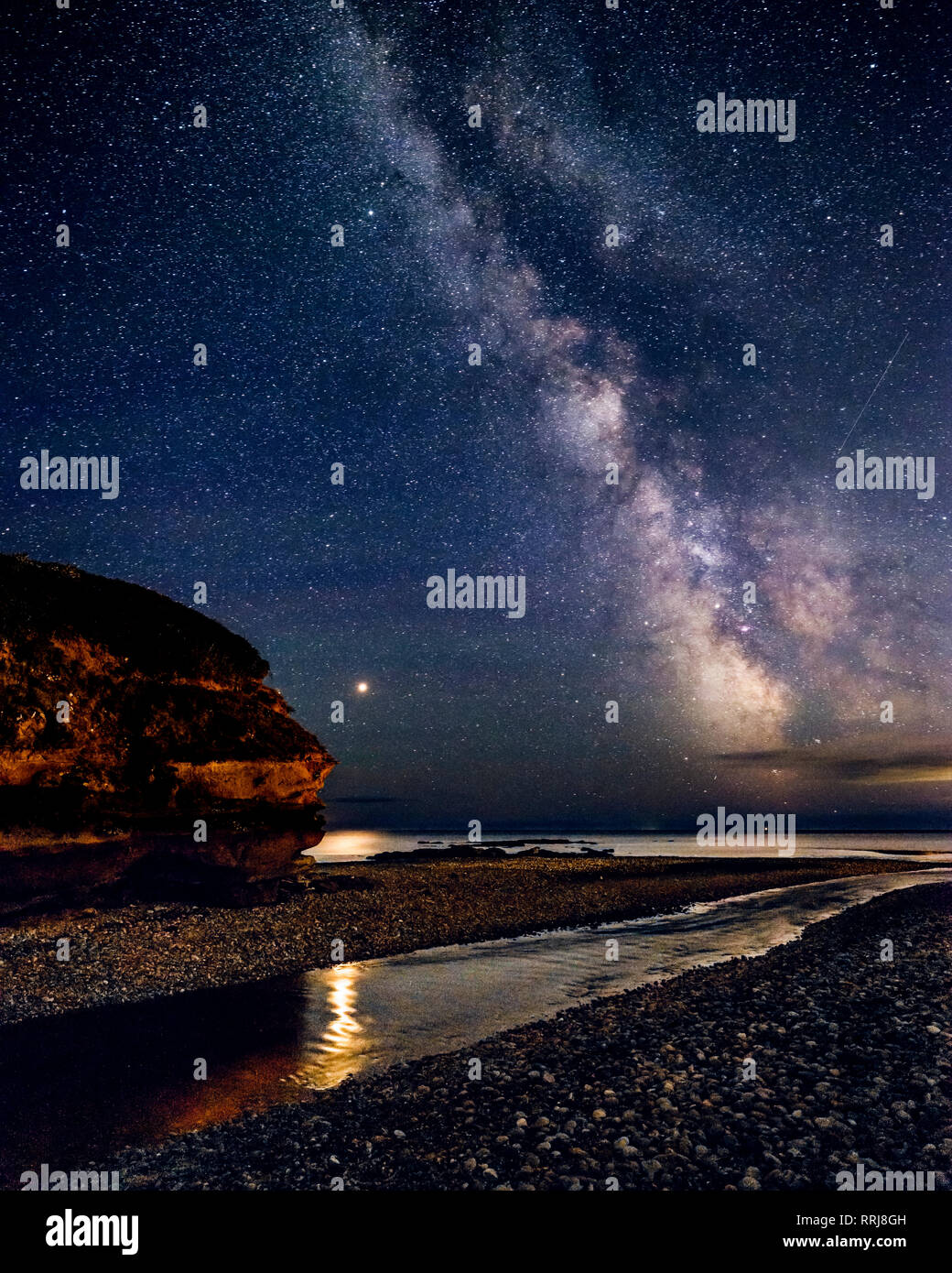 Milky Way with Mars set against Otter Head and River Otter at Budleigh ...