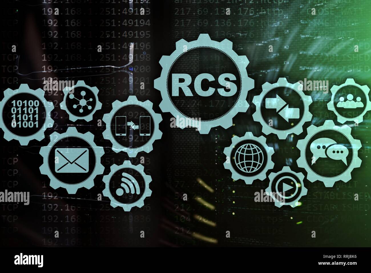RCS. Rich Communication Services. ommunication Protocol. Technology concept Stock Photo - Alamy
