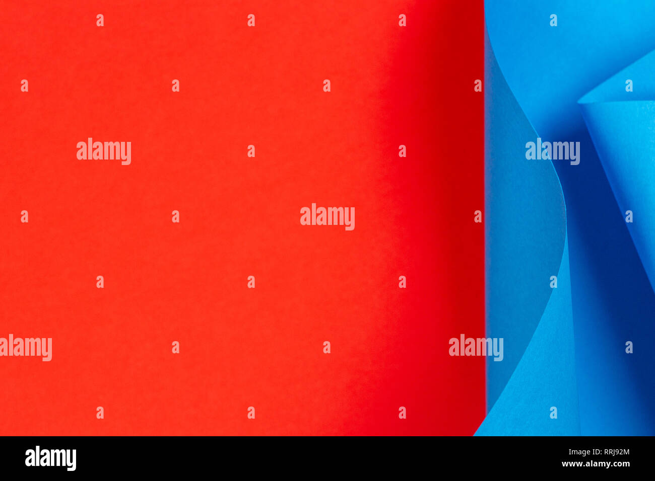 Abstract geometric shape pastel blue and red color paper background ...