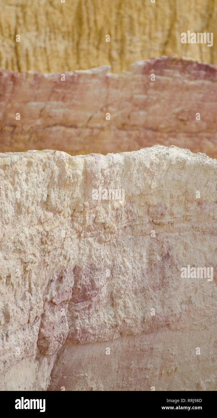 red and yellow rocks in the provencal colorado park near rustrel town ...