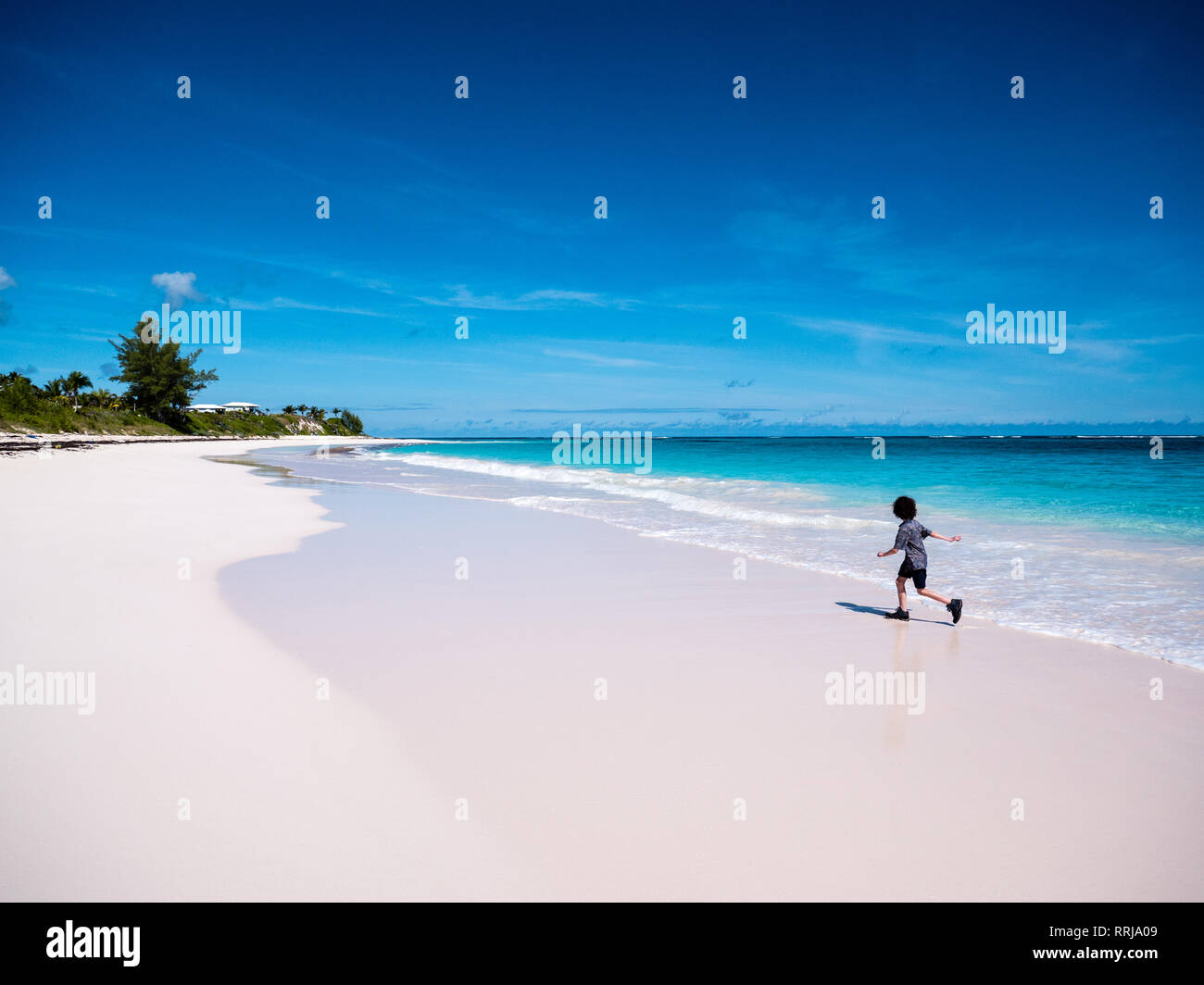 Young Boy Running on Beach, Sky Beach, Tropical Beach, Atlantic ...