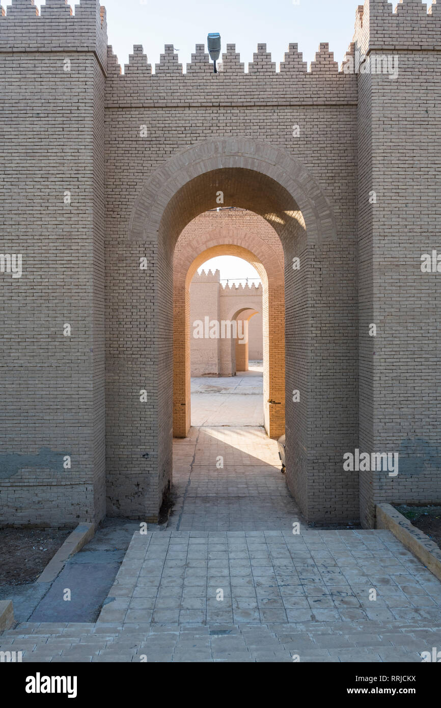 Reconstructed ruins of Babylon, Iraq, Middle East Stock Photo - Alamy