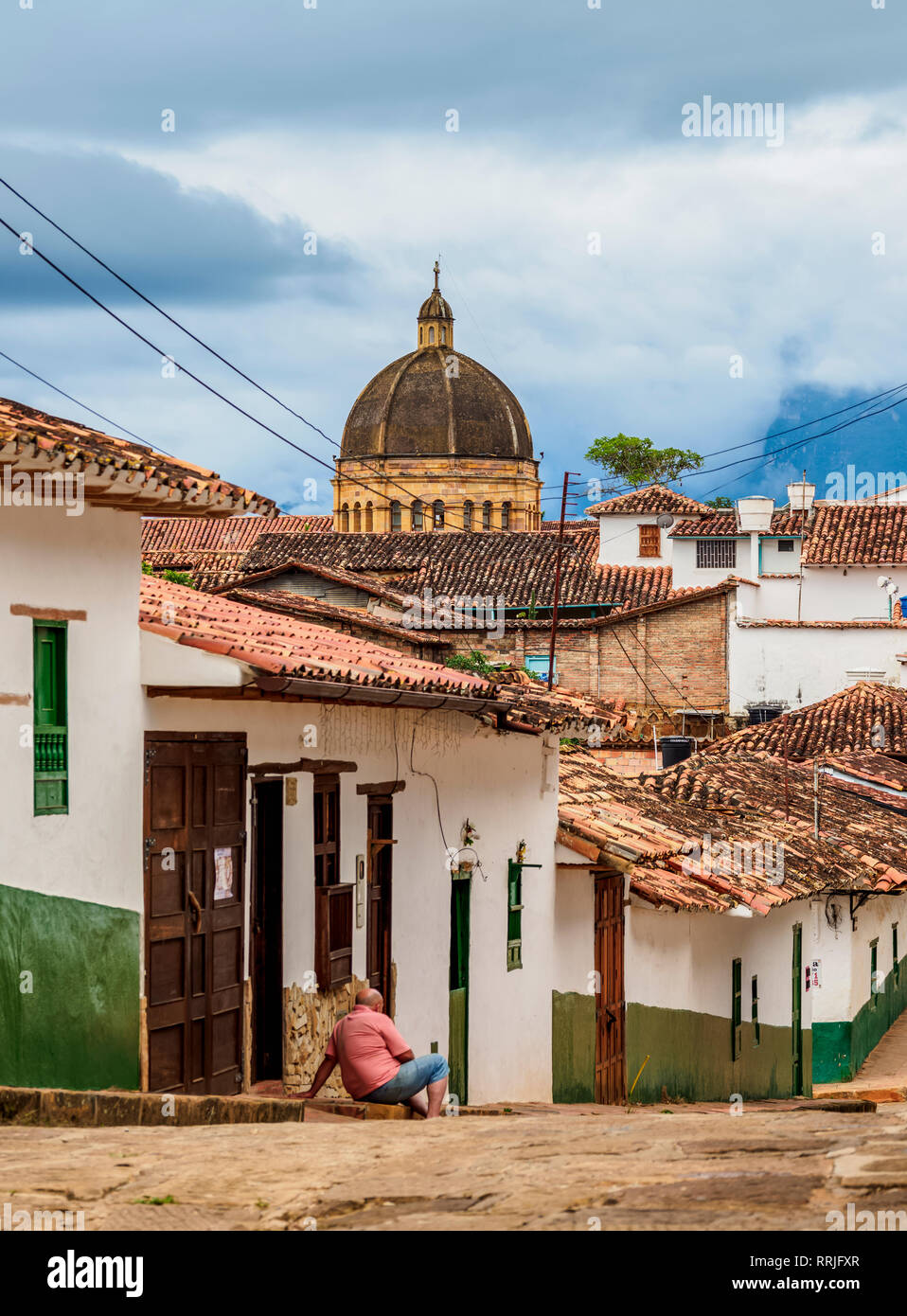 Street of Barichara, Santander Department, Colombia, South America ...