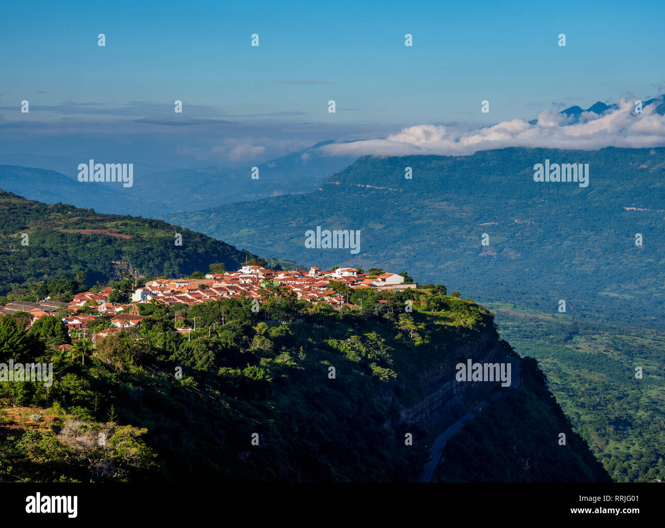 Landscape with Barichara town, Santander Department, Colombia, South ...