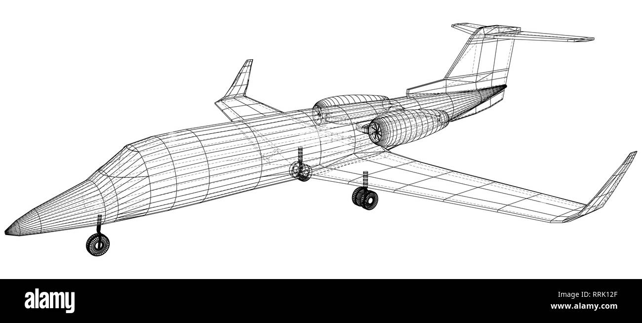 Plane vector, Vector wireframe concept. Created illustration of 3d ...