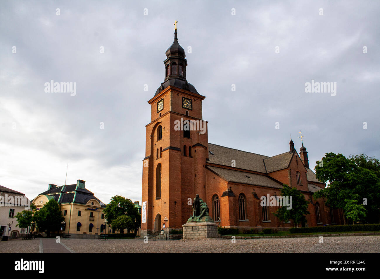 Church in small town in Sweden Stock Photo - Alamy