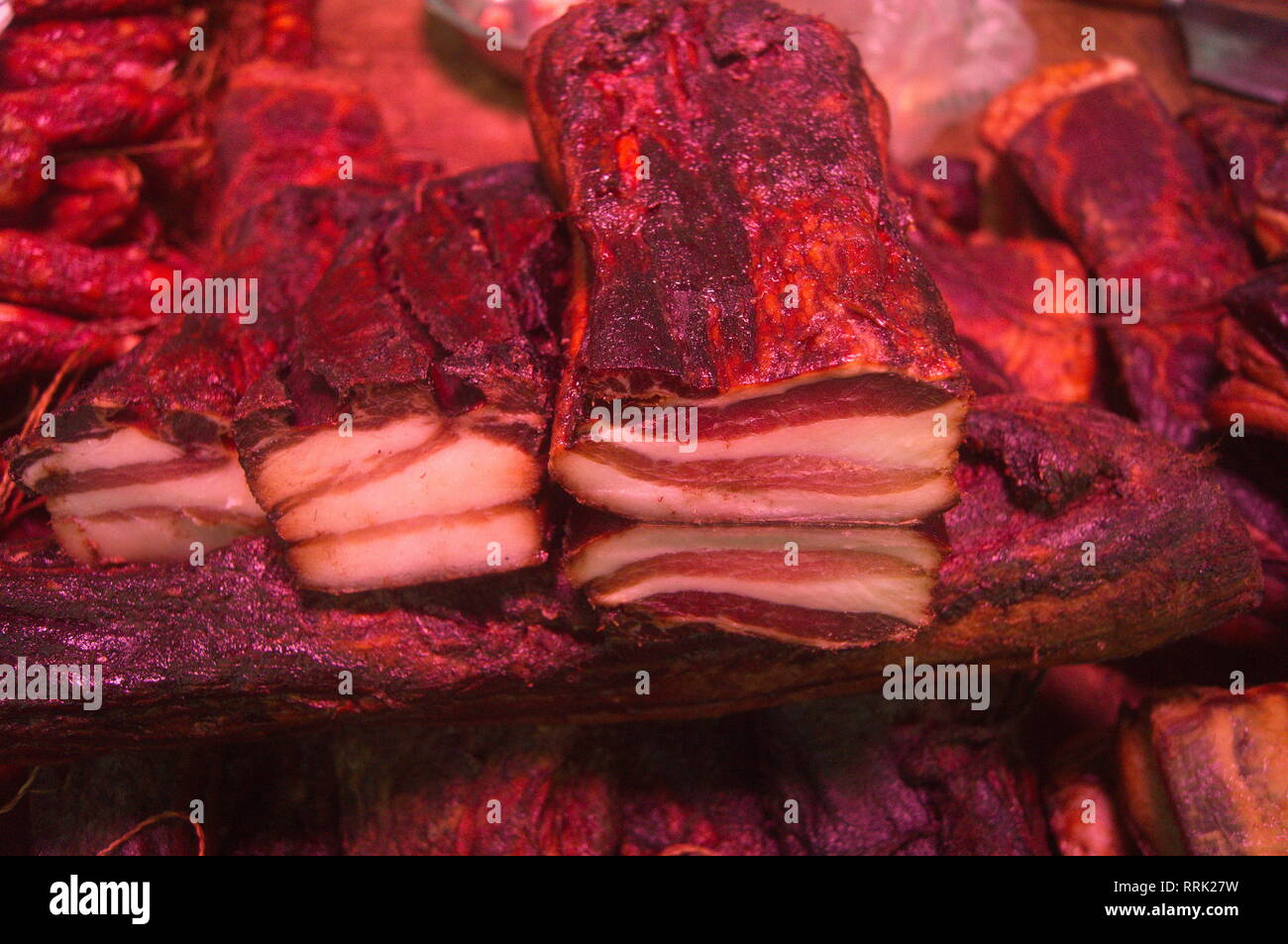 Traditional delicious food sausages and bacon in Sichuan, China Stock ...