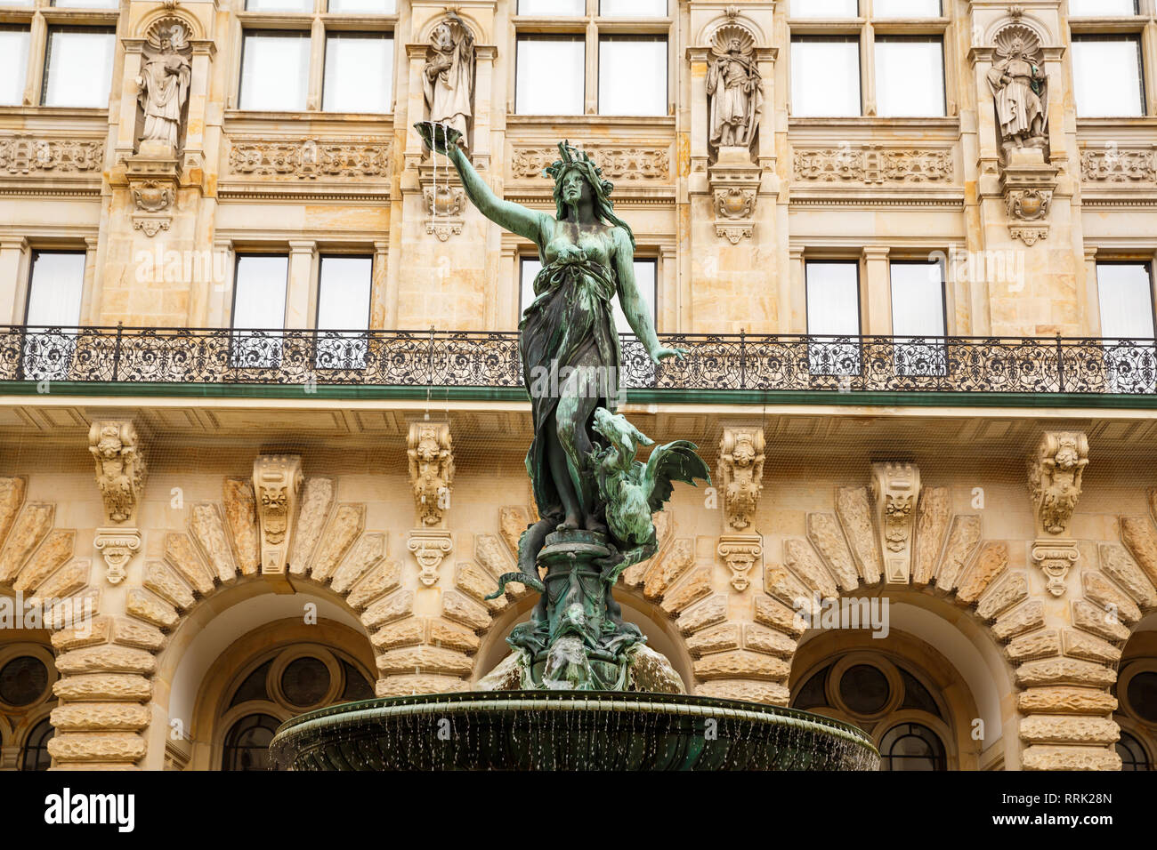 The statue of Hygieia the goddess of health and hygiene n the courtyard ...