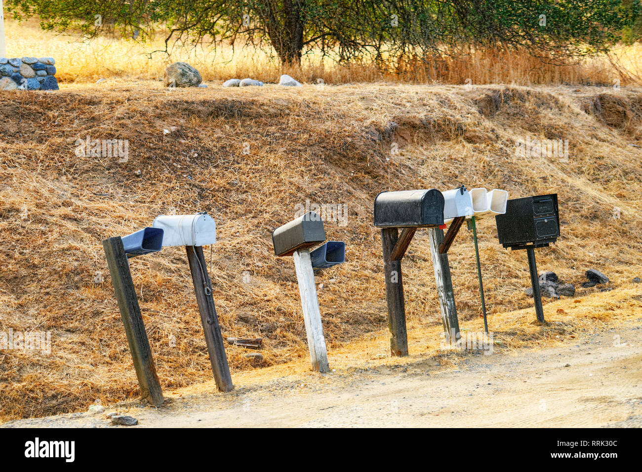 Rural mailboxes on country road hi-res stock photography and images - Alamy