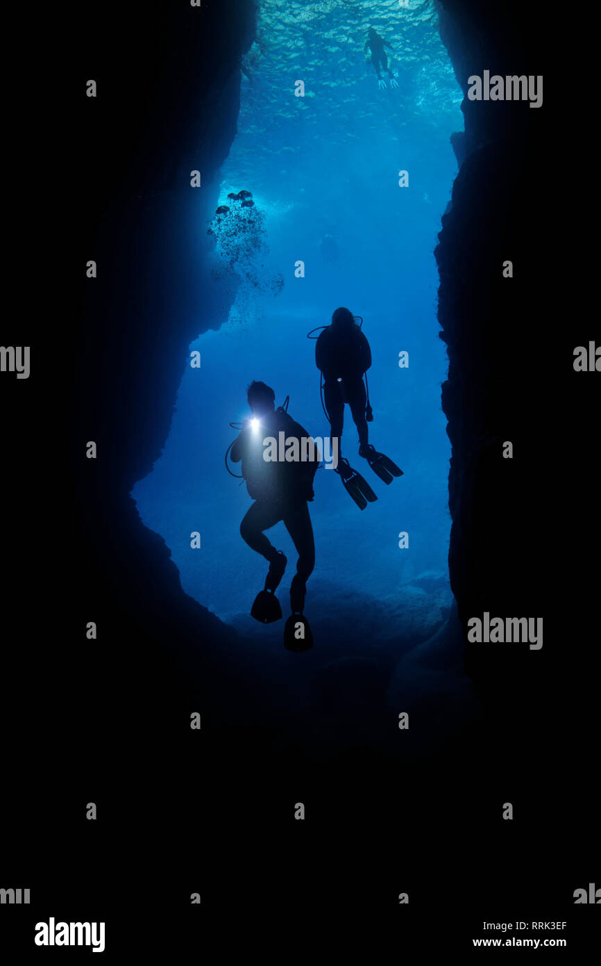 scuba diving, cave Stock Photo - Alamy