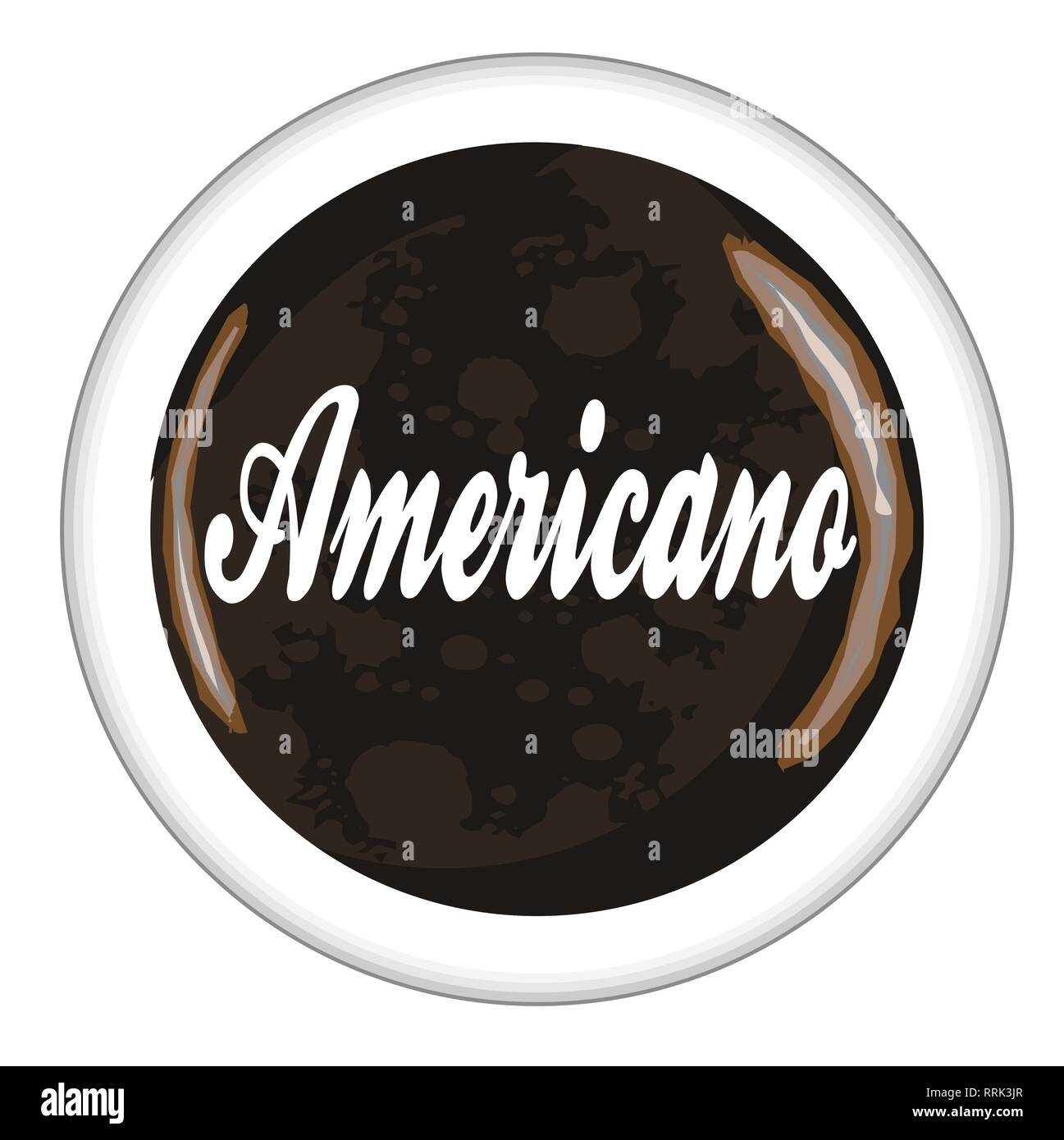 Top view of a cup of Americano Coffee over a white background Stock ...