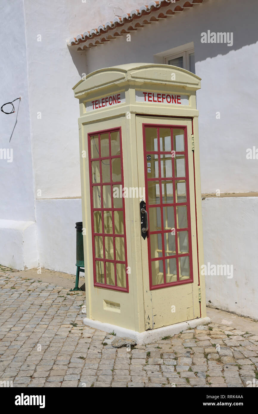 old style telephone box ,algarve Stock Photo - Alamy