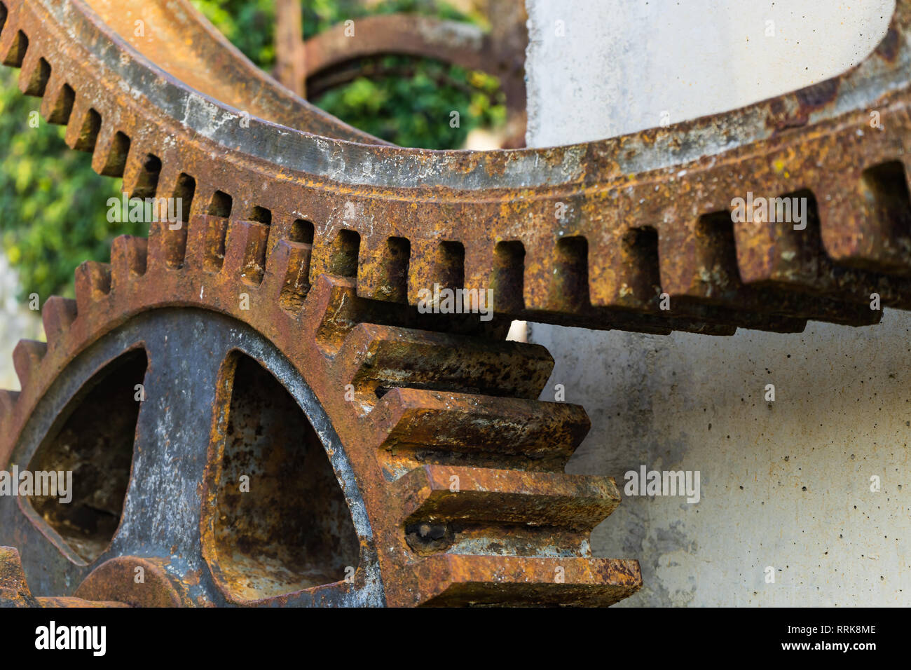 Water wheel made of metal and wood in use, carries water Stock Photo ...