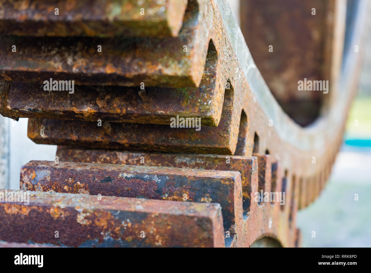 Water wheel made of metal and wood in use, carries water Stock Photo ...