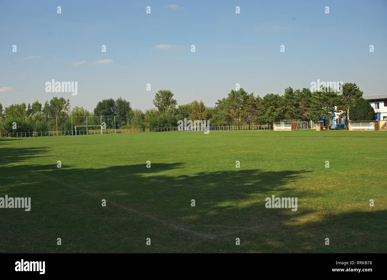 Empty football field of a small local team Stock Photo - Alamy