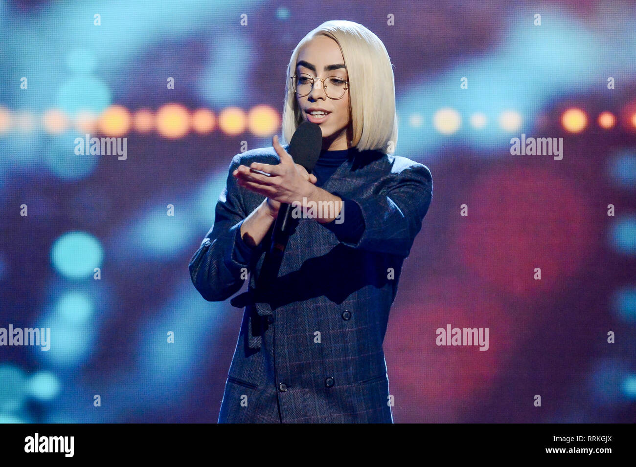 Kiev, Ukraine. 23rd Feb, 2019. French singer Bilal Hassani during the ...