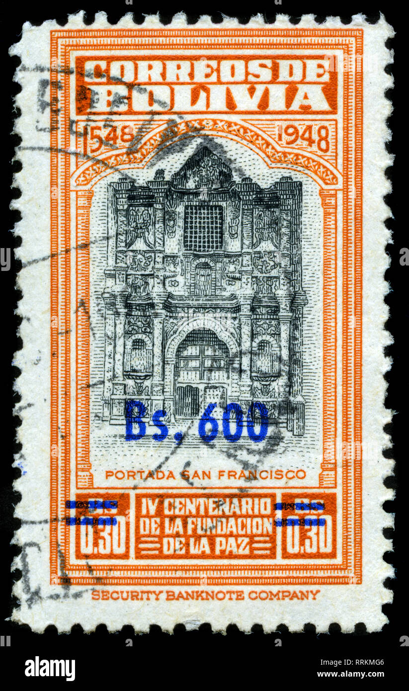 Postage stamp from Bolivia in the 400th anniversary of the founding of ...