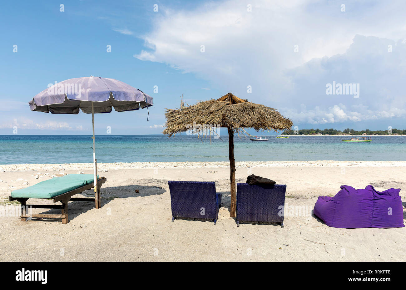 A beach image on the island of Gili Trawangan Located in Bali Indonesia ...
