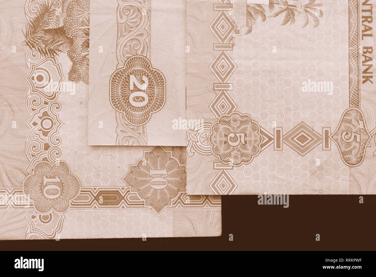 UAE dirham currency background close up. Brown color toned Stock Photo ...